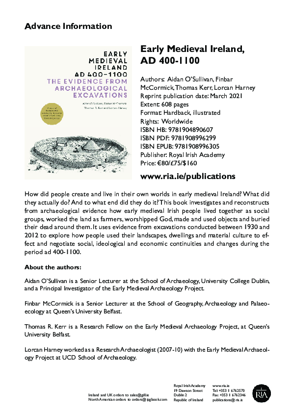 (PDF) Early medieval Ireland, AD 400-1100: the evidence from ...
