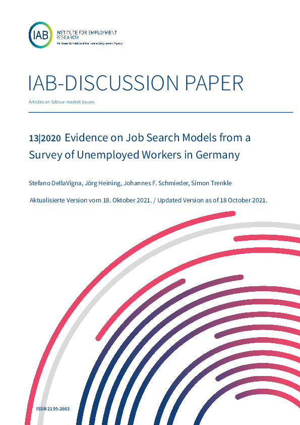 (PDF) Evidence on Job Search Models from a Survey of Unemployed Workers ...