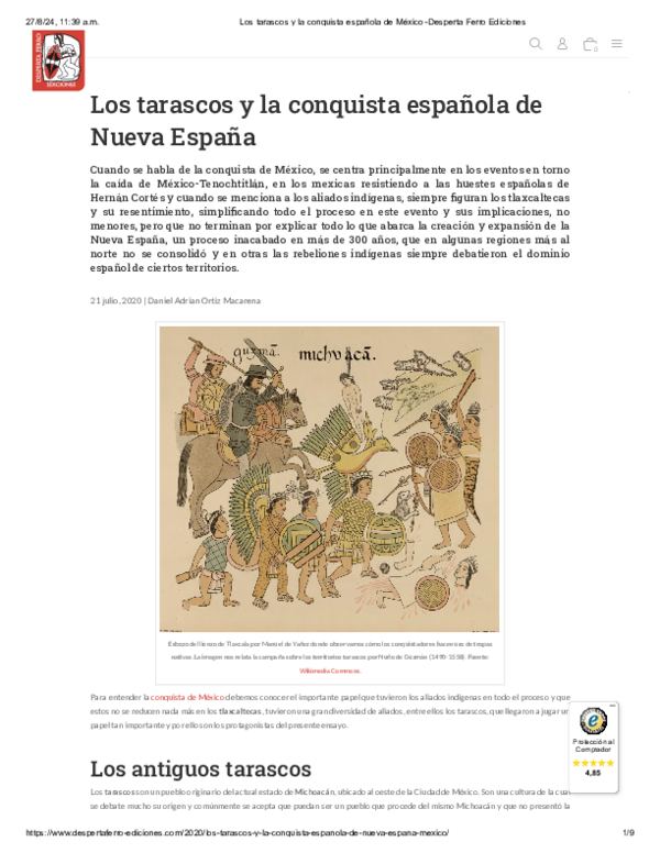 (PDF) Los tarascos y la conquista espanola de Mexico Desperta Ferro ...