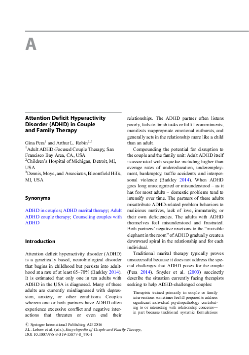 (PDF) Attention Deficit Hyperactivity Disorder (ADHD) in Couple and ...
