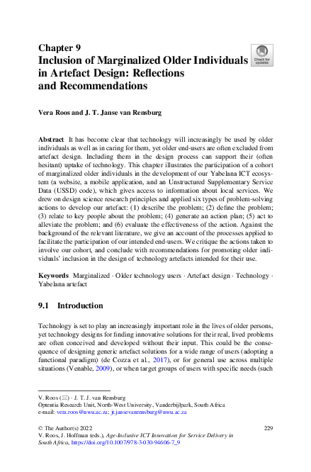 (PDF) Inclusion of Marginalized Older Individuals in Artefact Design ...