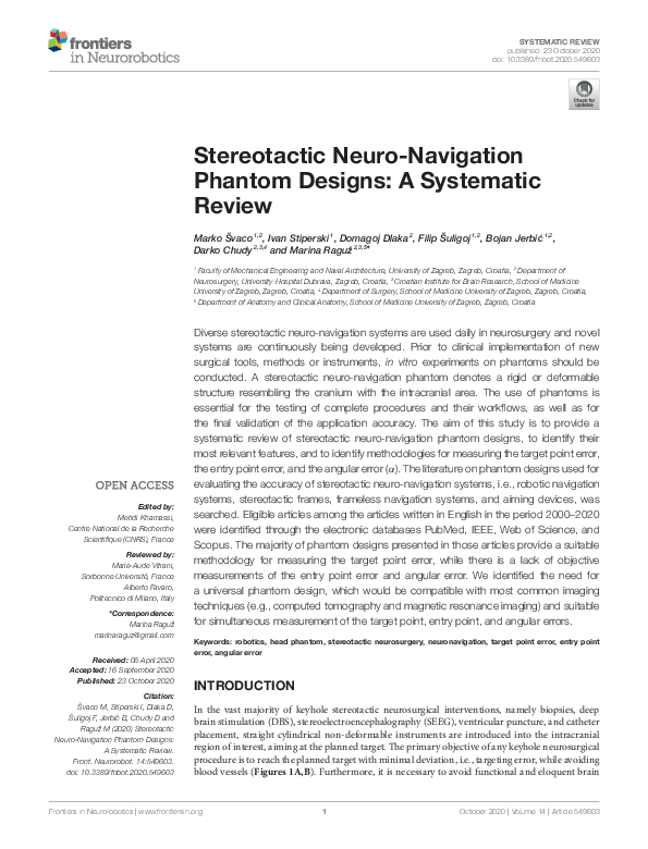(PDF) Stereotactic Neuro-Navigation Phantom Designs: A Systematic Review