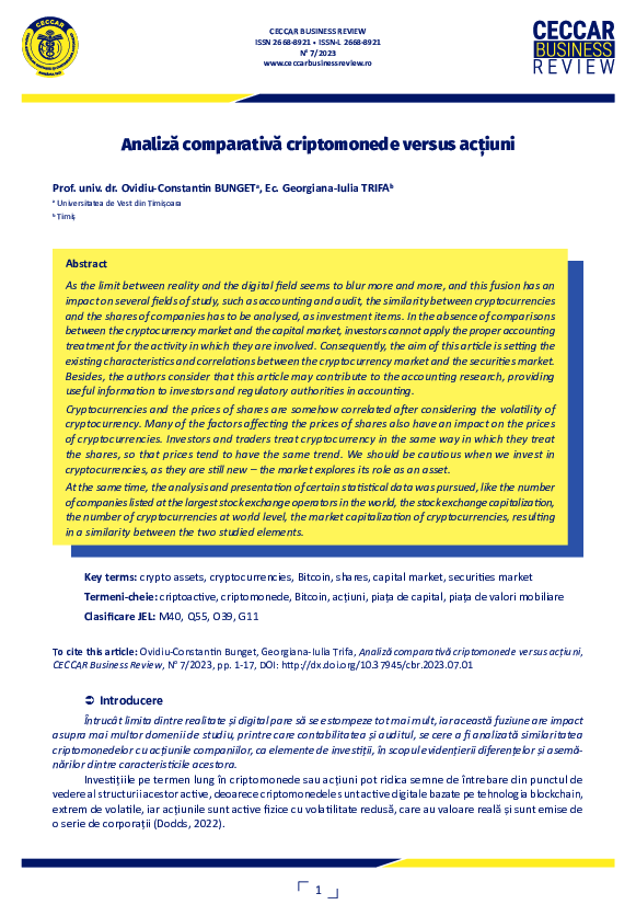Pdf Comparative Analysis Of Cryptocurrencies Versus Shares