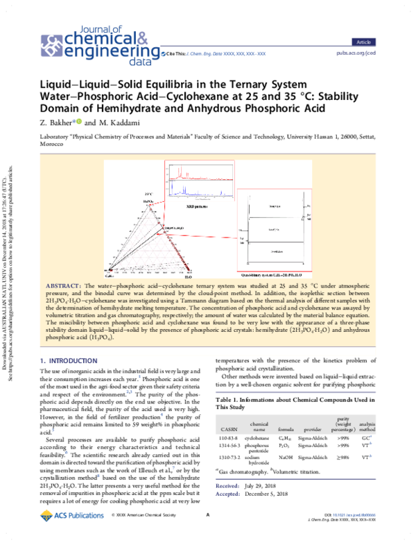 (PDF) Liquid–Liquid–Solid Equilibria in the Ternary System Water ...