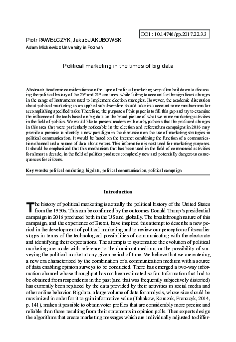(PDF) Marketing Theory And Big Data