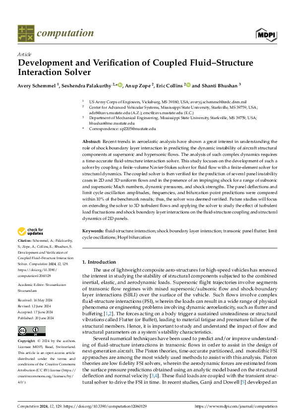 Pdf Development And Verification Of Coupled Fluid Structure Interaction Solver