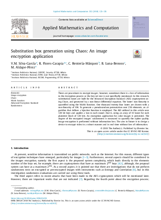 (PDF) Substitution box generation using Chaos: An image encryption application