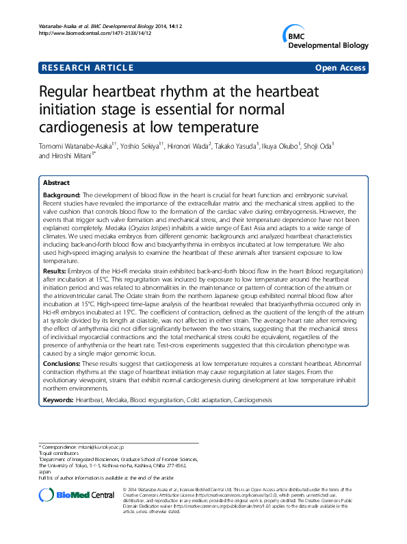 (PDF) Regular heartbeat rhythm at the heartbeat initiation stage is ...