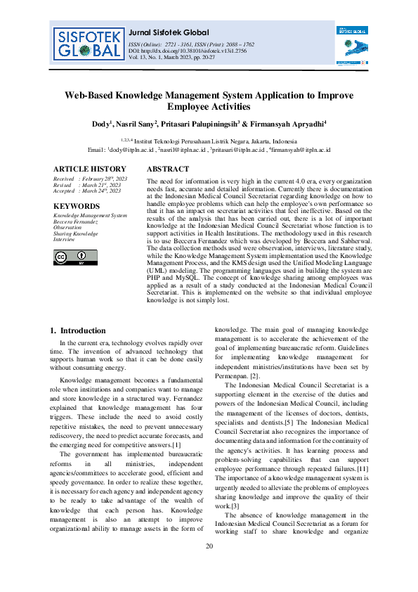 (PDF) Web-Based Knowledge Management System Application to Improve ...