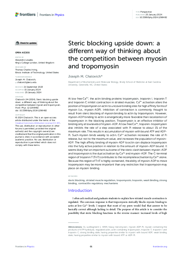 (PDF) Steric blocking upside down: a different way of thinking about ...