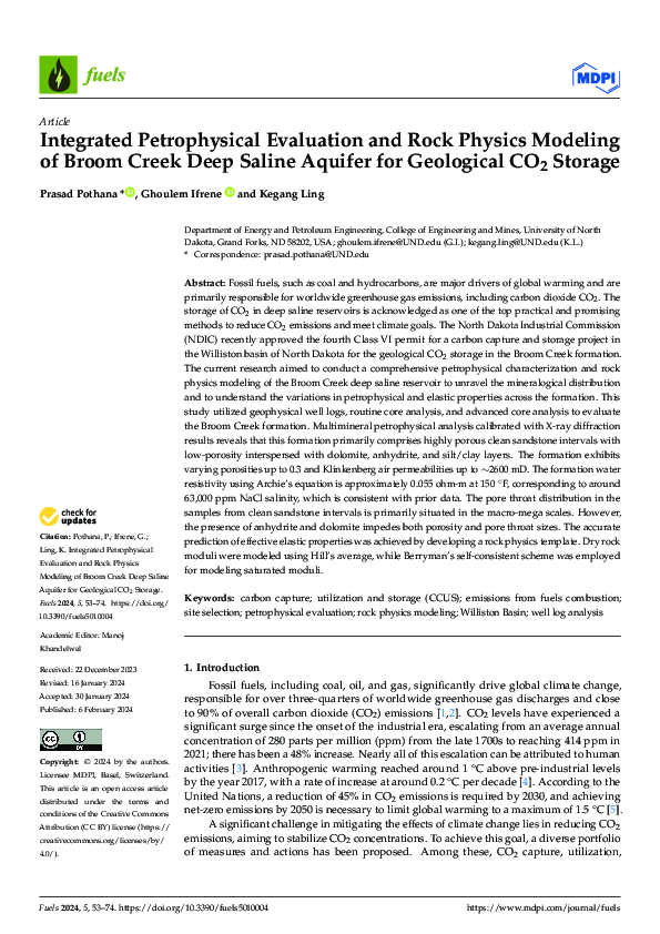 (PDF) Integrated Petrophysical Evaluation and Rock Physics Modeling of Broom Creek Deep Saline ...