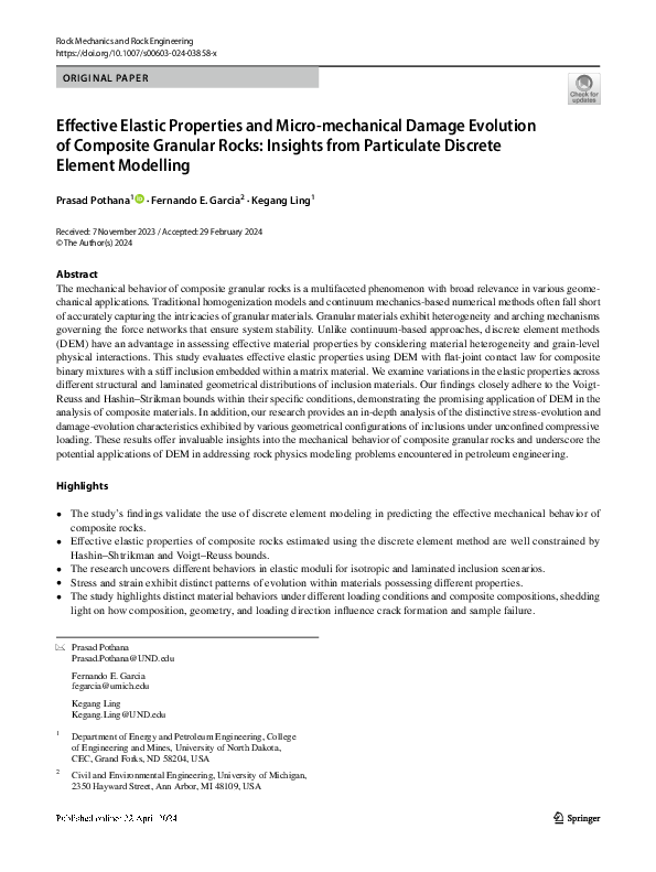 (PDF) Effective Elastic Properties and Micro-mechanical Damage ...
