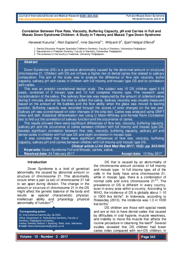 (PDF) Correlation Between Flow Rate , Viscosity , Buffering Capacity ...