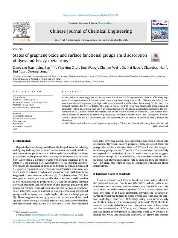 (PDF) States of graphene oxide and surface functional groups amid ...