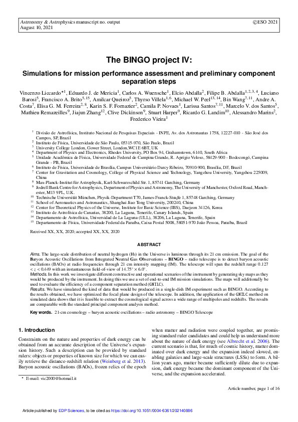 (PDF) The BINGO project