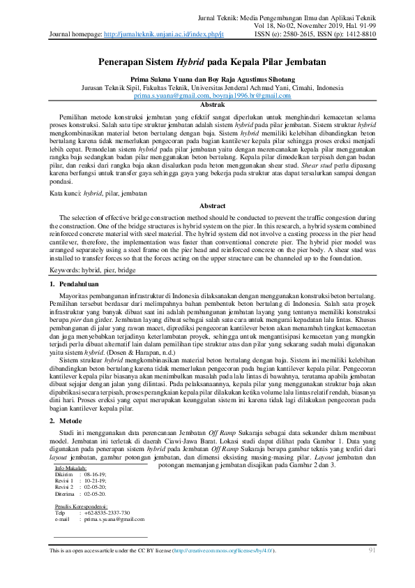 (PDF) Penerapan Sistem Hybrid Pada Kepala Pilar Jembatan