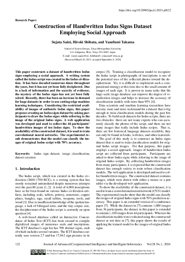 (PDF) Construction of Handwritten Indus Signs Dataset Employing Social ...