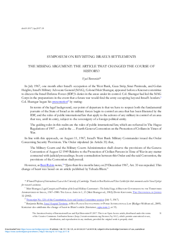 (PDF) The Missing Argument: The Article that Changed the Course of History?