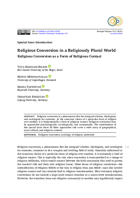 (PDF) Religious Conversion in a Religiously Plural World Religious ...