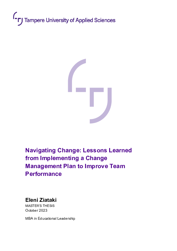 (PDF) Navigating Change: Lessons Learned from Implementing a Change ...