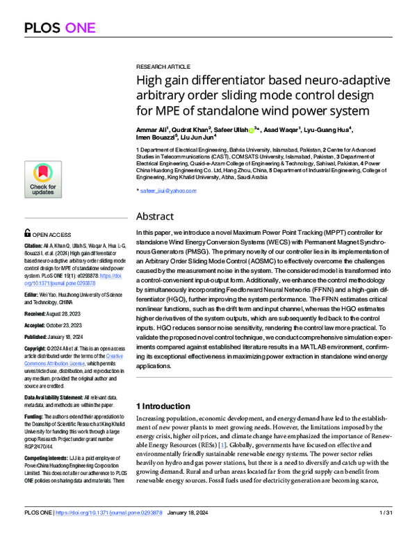 Pdf High Gain Differentiator Based Neuro Adaptive Arbitrary Order Sliding Mode Control Design