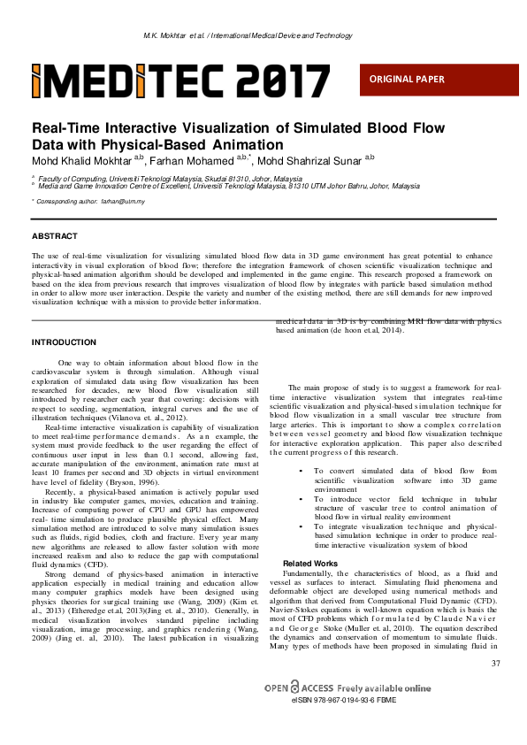 (PDF) Real-Time Interactive Visualization of Simulated Blood Flow Data ...