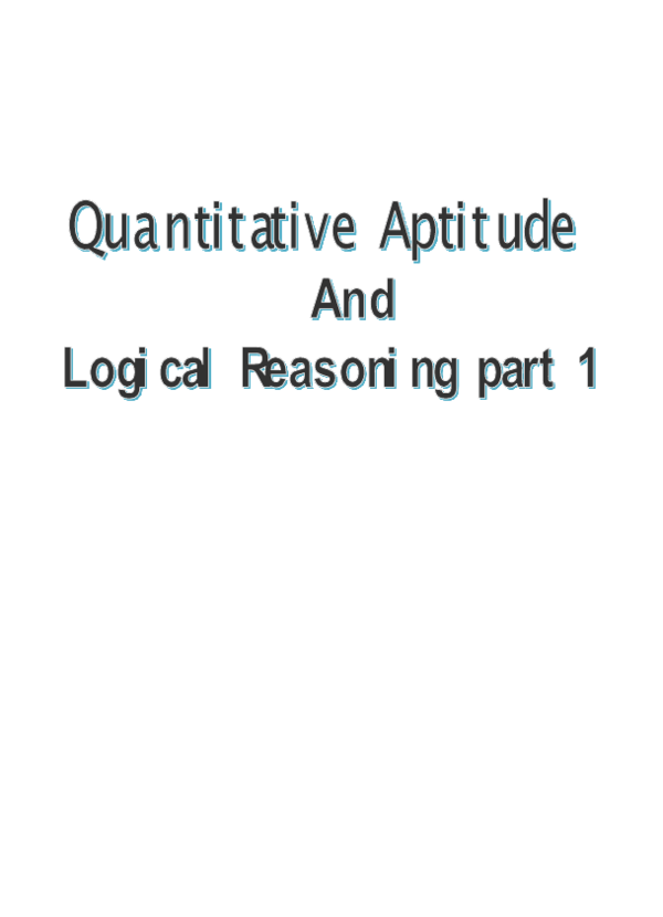 (PDF) Logical Aptitude Study Material DJ