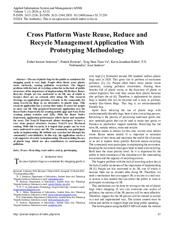 (PDF) Cross Platform Waste Reuse, Reduce And Recycle Management Application With Prototyping ...