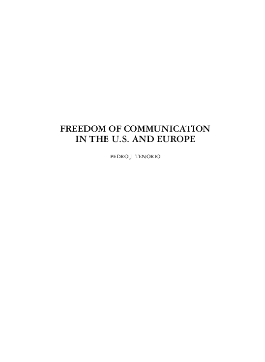 (PDF) Freedom of communication in the U. S. and Europe