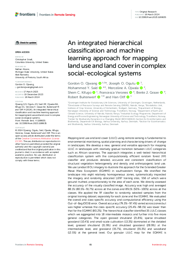 (PDF) An integrated hierarchical classification and machine learning approach for mapping land ...
