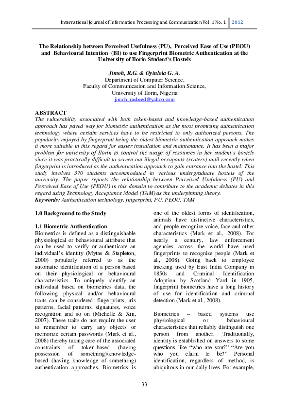 (PDF) The Relationship between Perceived Usefulness (PU), Perceived Ease of Use (PEOU) and ...