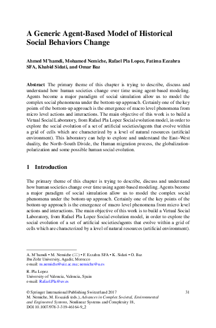 (PDF) A Generic Agent-Based Model of Historical Social Behaviors Change