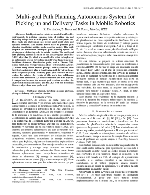 (PDF) Multi-goal Path Planning Autonomous System for Picking up and ... (PDF) Multi-goal Path Planning Autonomous System for Picking up and ...