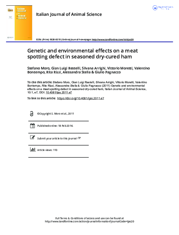 (PDF) Genetic and environmental effects on a meat spotting defect in ...