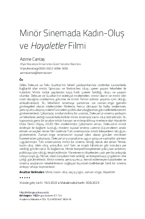 (PDF) The Film Ghosts and Becoming-Woman in Minor Cinema