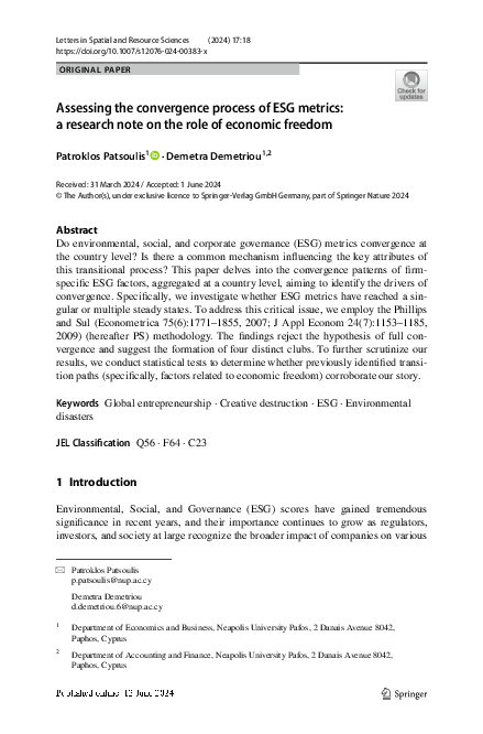 (PDF) Assessing the convergence process of ESG metrics - a research ...