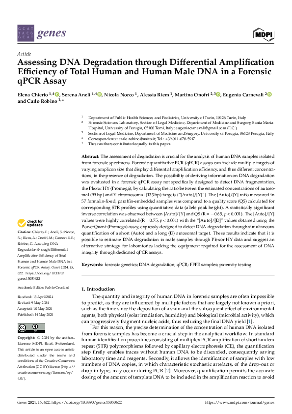 (PDF) Assessing DNA Degradation through Differential Amplification ...