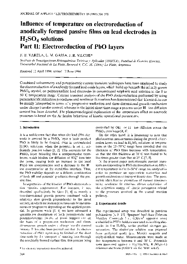 (PDF) Influence of temperature on electroreduction of anodically formed ...
