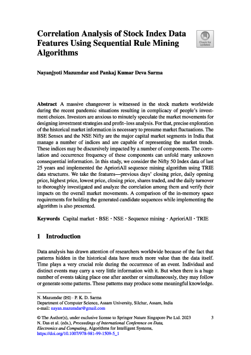 (PDF) Correlation Analysis of Stock Index Data Features Using ...