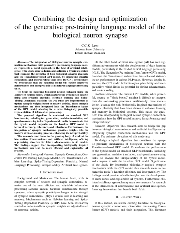 Pdf Combining The Design And Optimization Of The Generative Pre Training Language Model Of The