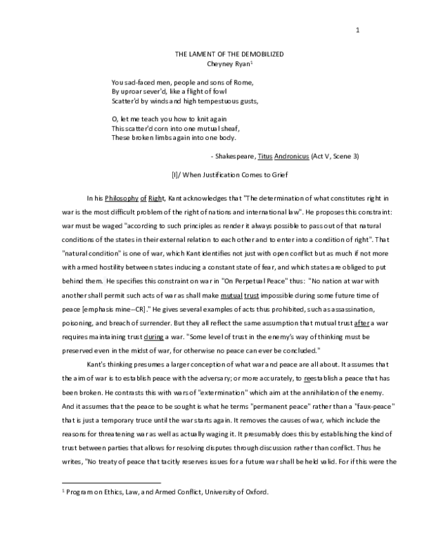 (PDF) The Lament of the Demobilized