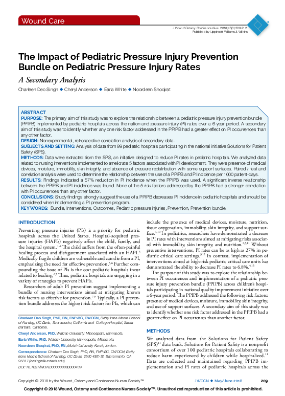 (PDF) The Impact of Pediatric Pressure Injury Prevention Bundle on ...
