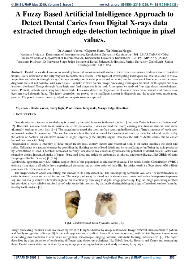 (PDF) A Fuzzy Based Artificial Intelligence Approach to Detect Dental ...