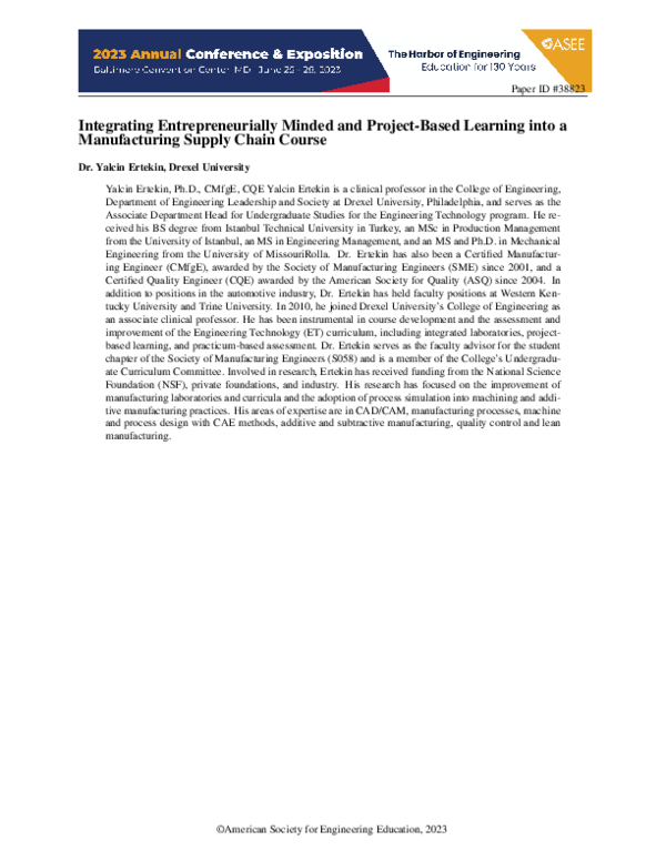 (PDF) Integrating Entrepreneurially Minded and Project-Based Learning ...