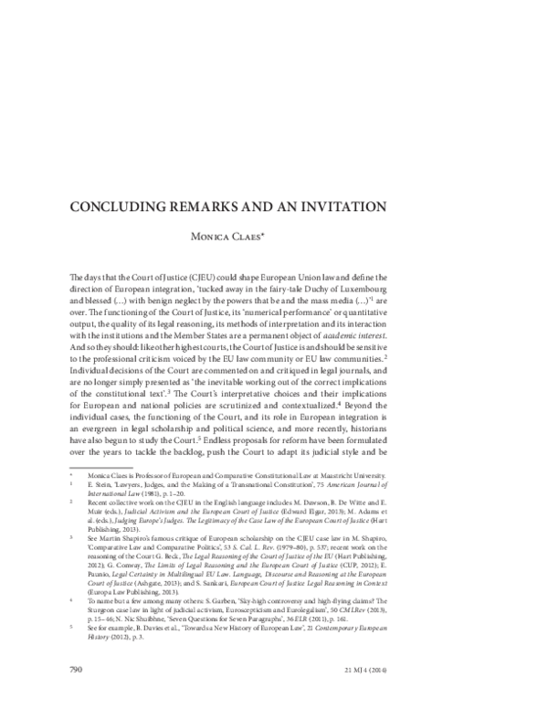 (PDF) Concluding Remarks and an Invitation