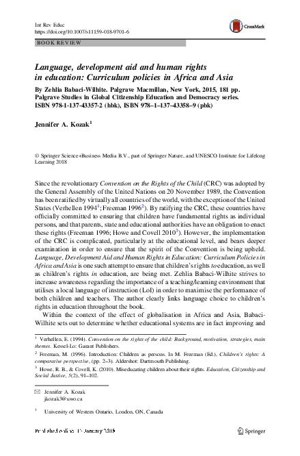 (PDF) Language, Development Aid and Human Rights in Education