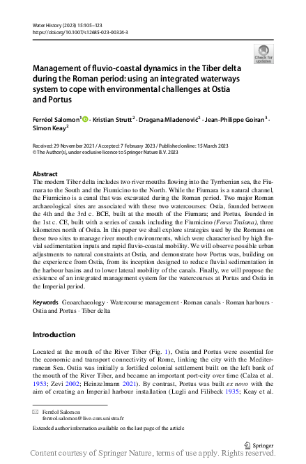 (PDF) Management of fluvio-coastal dynamics in the Tiber delta during ...