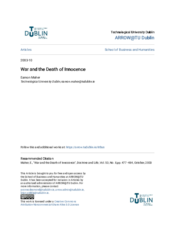 (PDF) War and the Death of Innocence