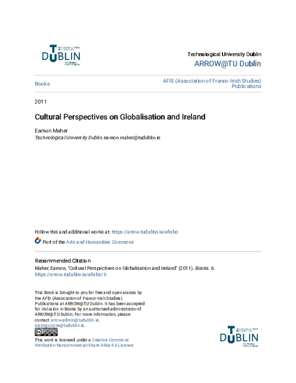(PDF) Cultural perspectives on globalisation and Ireland