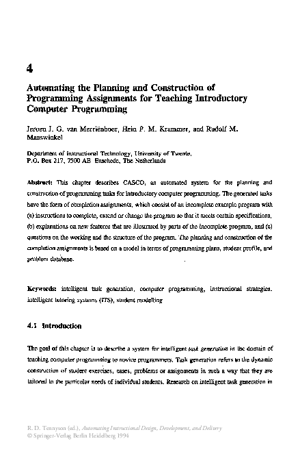 (PDF) Automating Instructional Design, Development, and Delivery